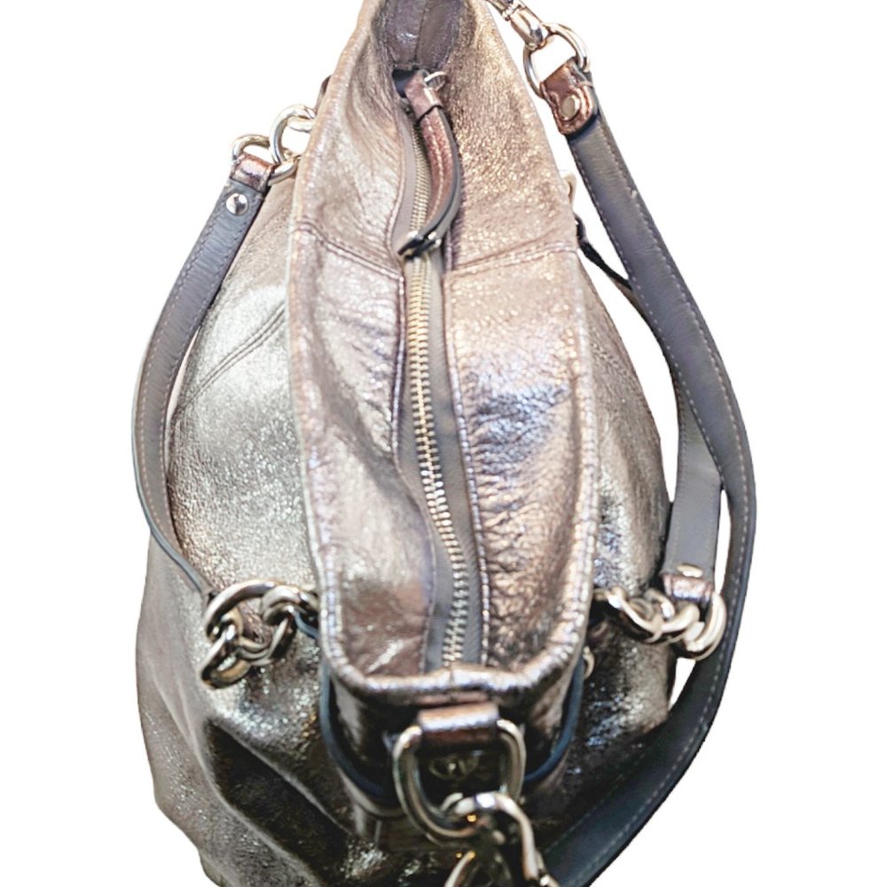 Coach Brooke Metallic Silver/Pewter Leather Hobo Shou… - Gem